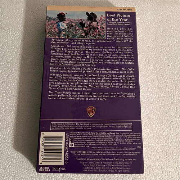 Warner Bros. | Other | The Color Purple Vhs | Poshmark
